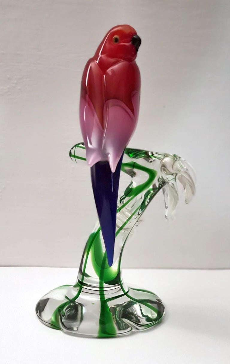 Murano Glass Parrot Sculpture by Arnaldo Zanella at 1stDibs | arnaldo ...