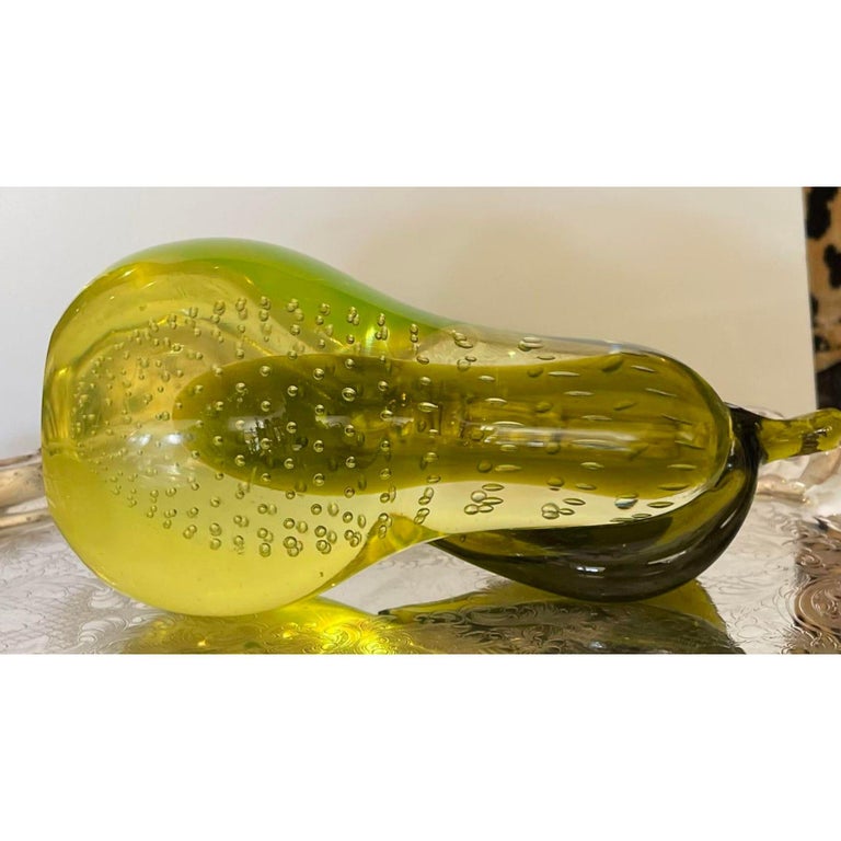 Murano Glass Pear Magnum Paperweight For Sale at 1stDibs
