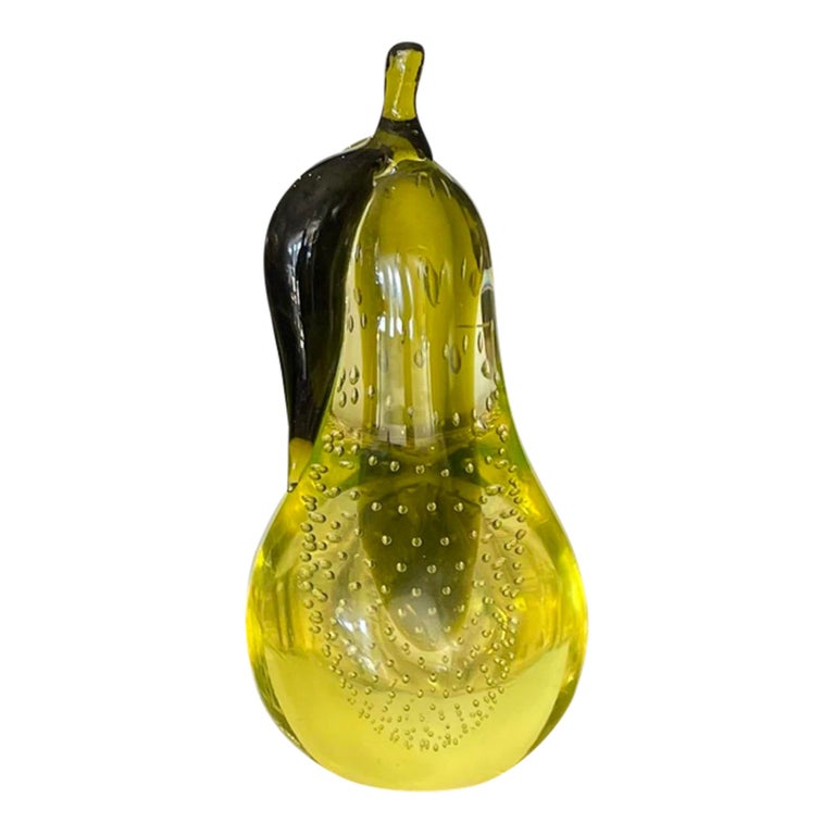 Murano Glass Pear Magnum Paperweight For Sale at 1stDibs