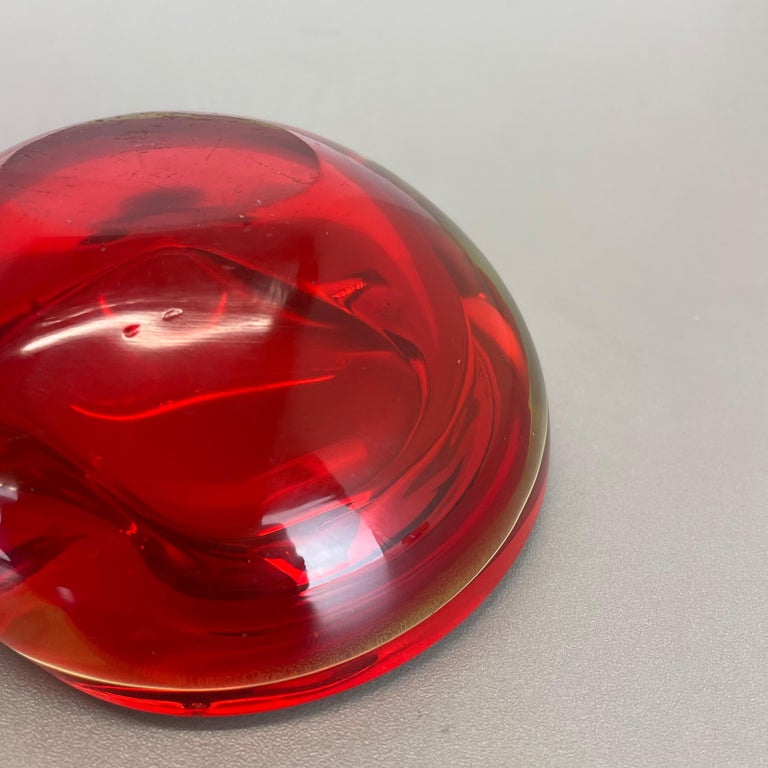 Murano Glass "Red-Yellow" Bowl Element Shell Ashtray Murano, Italy ...