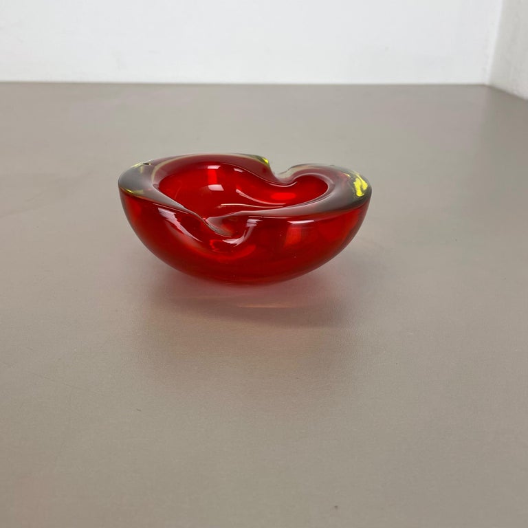 Murano Glass "Red-Yellow" Bowl Element Shell Ashtray Murano, Italy ...