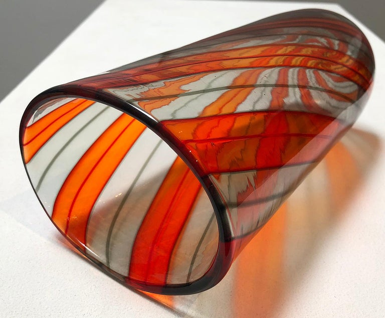 Murano Glass Ribbon Vase For Sale at 1stDibs