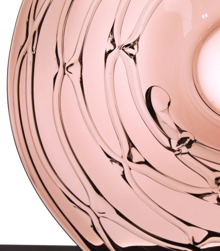 Murano Glass Rose Amethyst Plate, Greca Merletto Decoration, Zecchin ...
