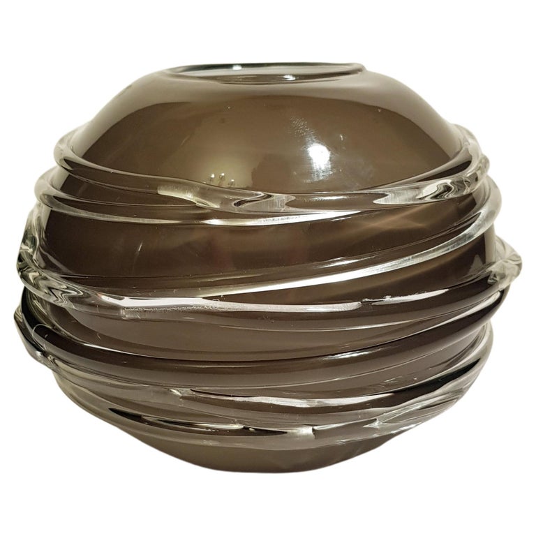 Murano glass round vase For Sale at 1stDibs
