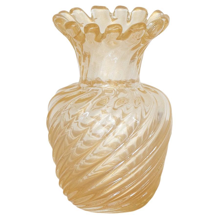 Murano Scalloped Glass Pendant Light For Sale at 1stDibs