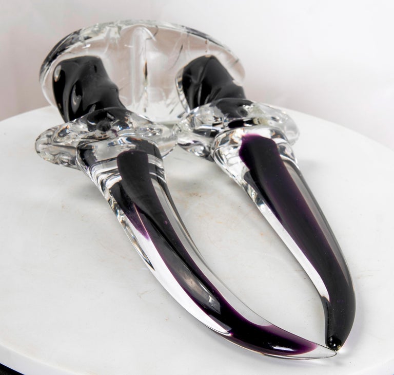 Murano Glass Sculpture in Two Colours of Arabian Swords For Sale at 1stDibs