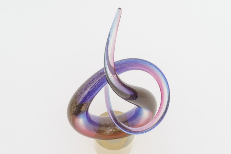 Murano Glass Sculpture Renato Anatra "Love Knot" For Sale at 1stDibs