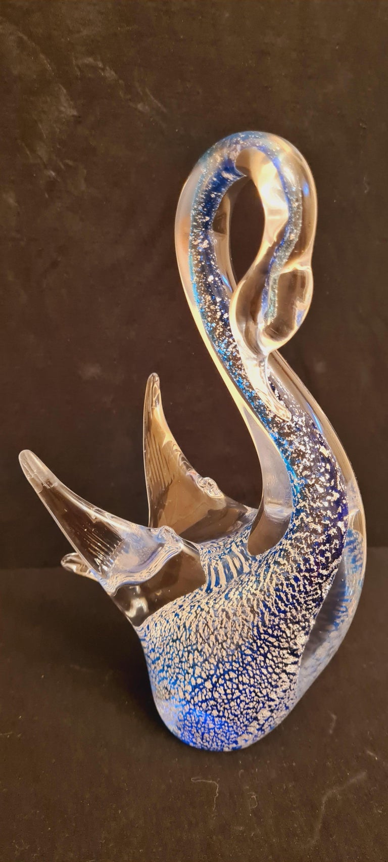 Vita Vitange Sommerso Schwan aus Muranoglas mit Blattsilber im Angebot ...