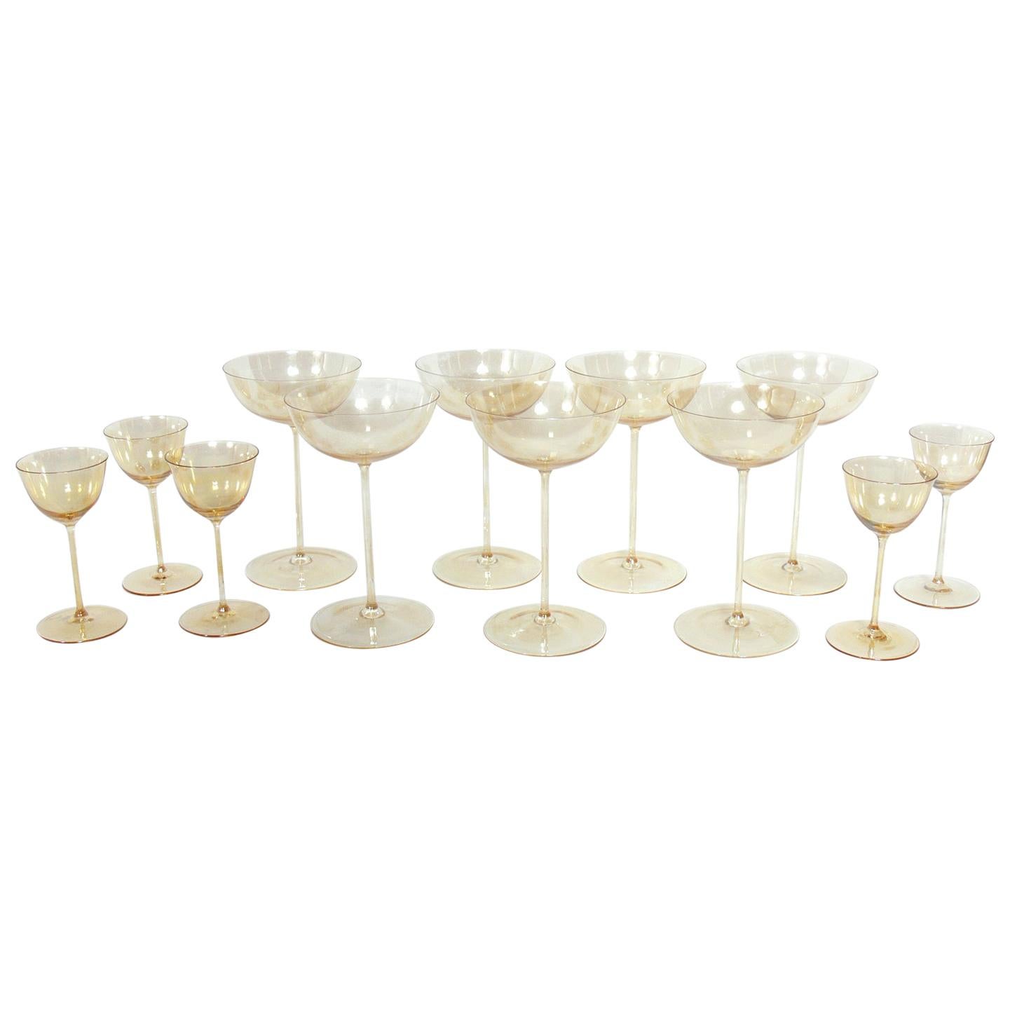 Murano Glass Stemware Attributed to Barovier at 1stDibs