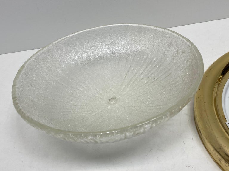 Murano Glass Textured Fischer Leuchten Flush mount, Germany, 1970s For ...