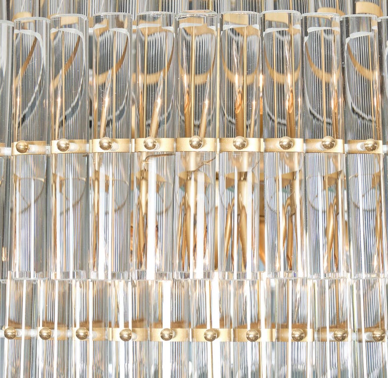 Murano Glass Tiered Rod Chandelier For Sale at 1stDibs