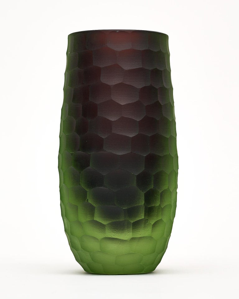 Murano Glass Two Toned Ferro “Battuto” Vase For Sale at 1stDibs