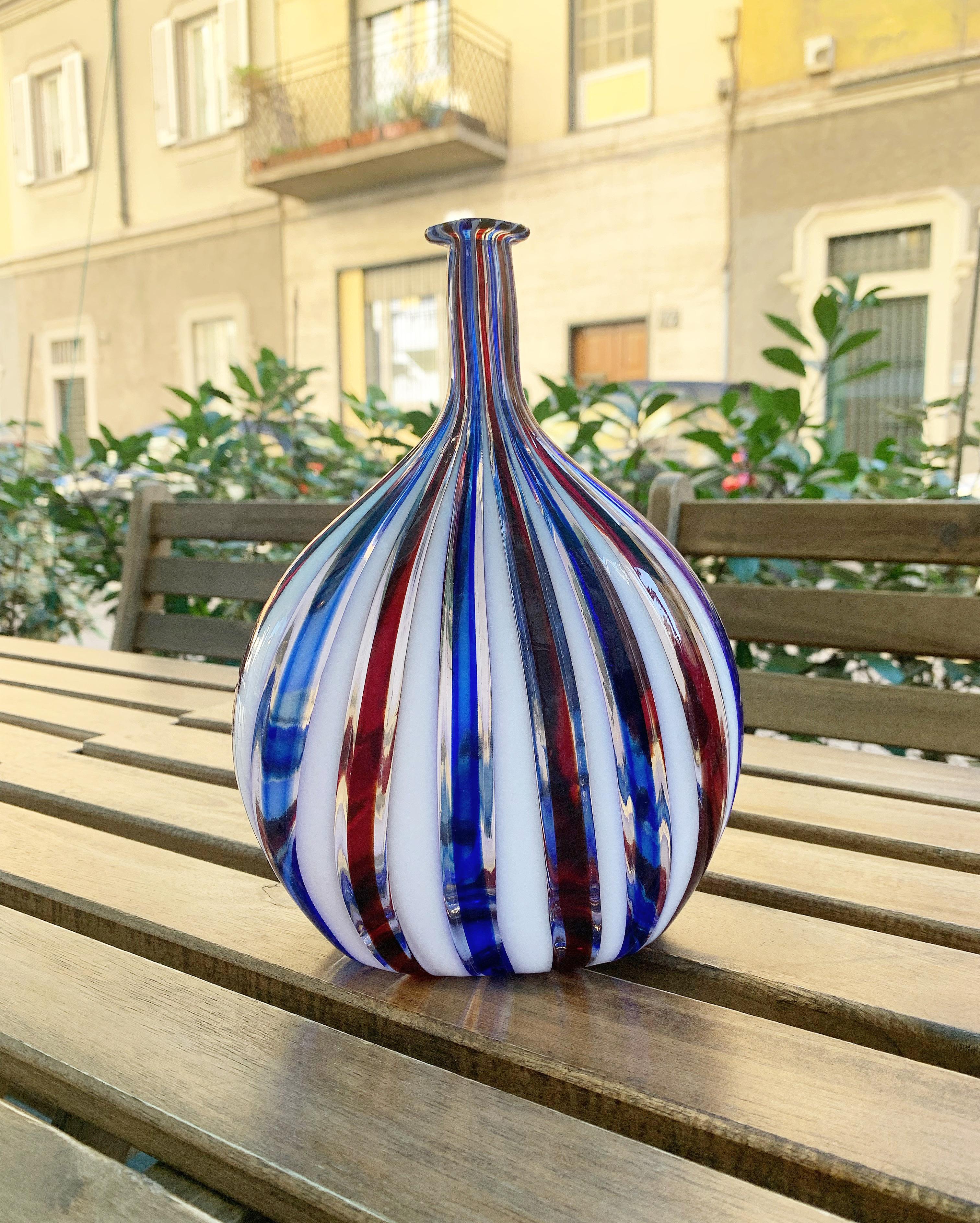 Murano Glass Vase by Fulvio Bianconi, 1960s at 1stDibs