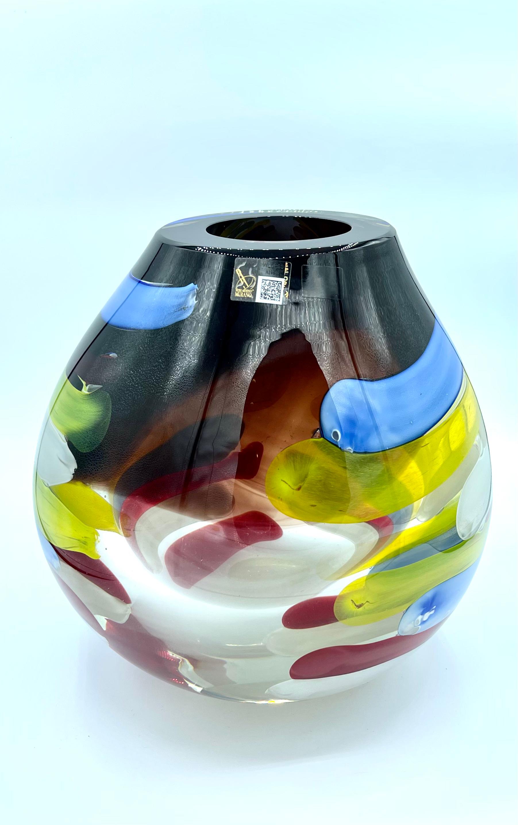 Murano glass vase with "incalmo" technique, unique piece, in stock For ...