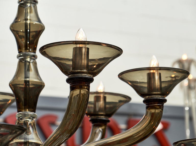 Murano Gray Mercury Glass Chandelier at 1stDibs