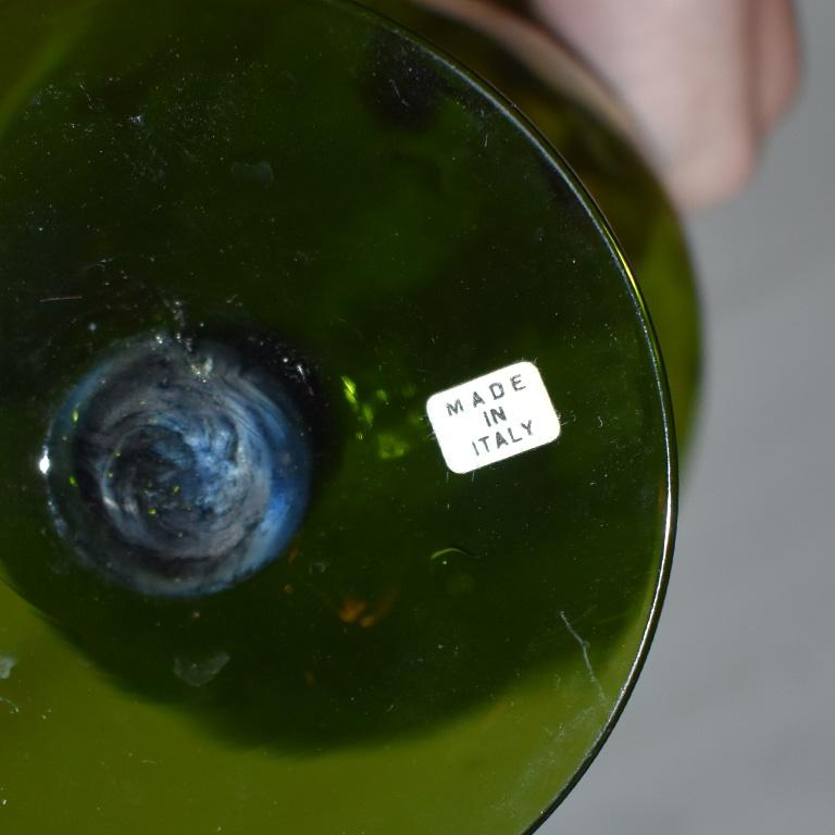 Murano Green Art Glass Italian Service Dinnerware Plate Set Italy 28 ...