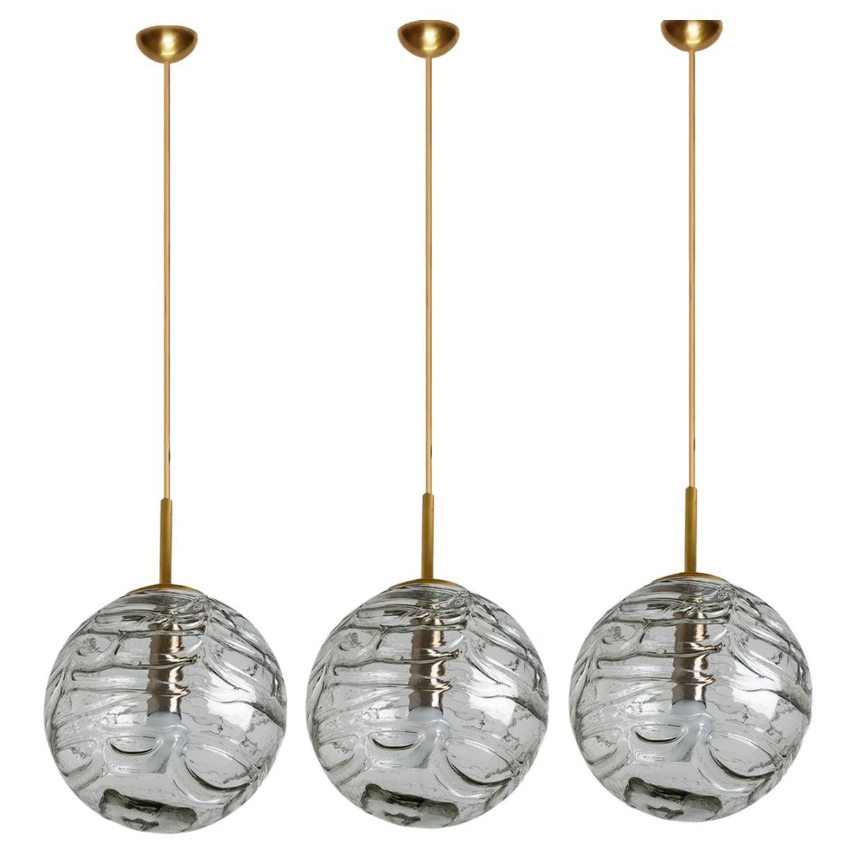Murano Grey Clear Glass Pendant Lights Venini Style, 1960s For Sale at ...