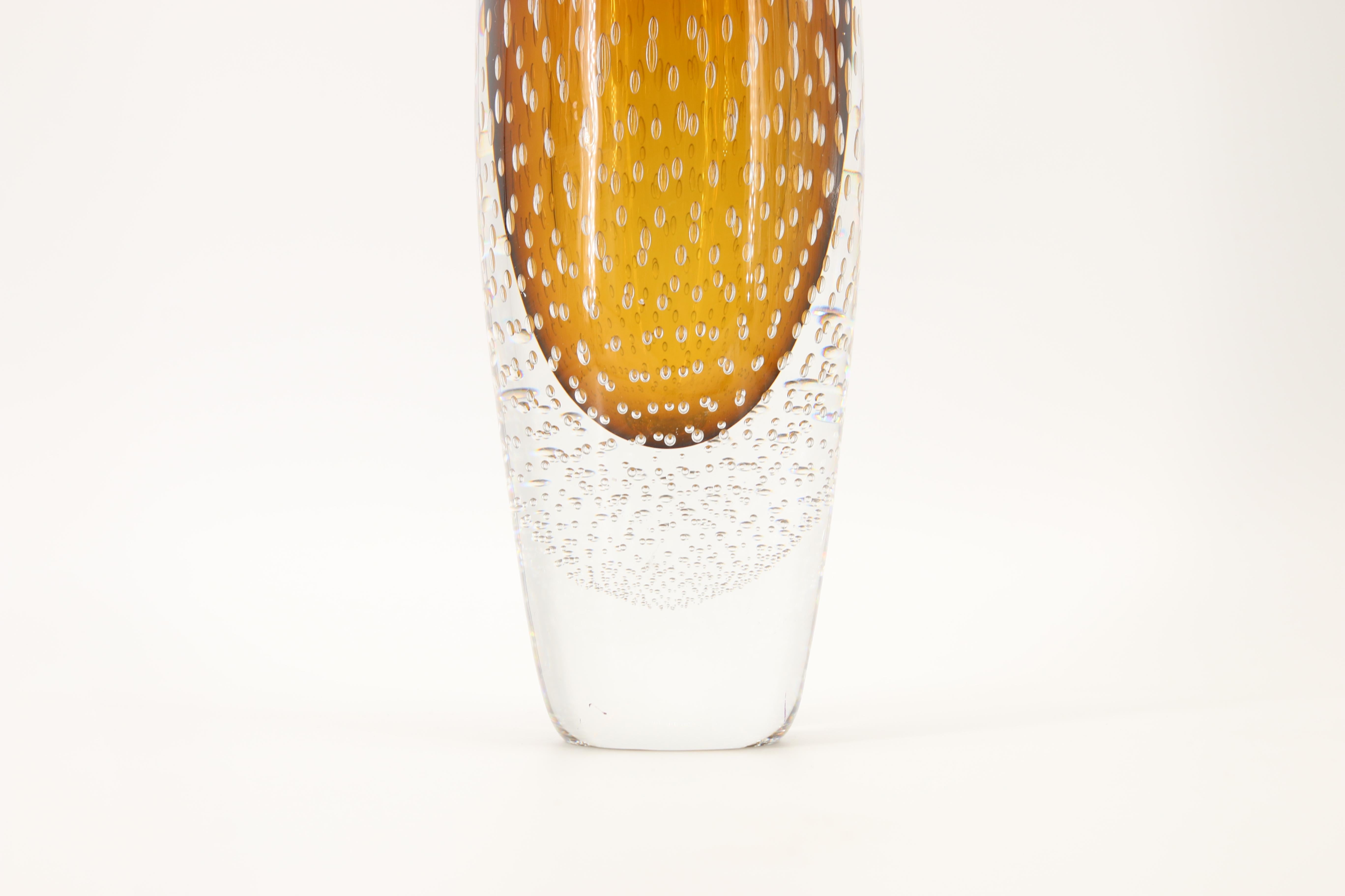 Murano Handmade Glass Art Vase Drop Shape Sommerso For Sale at 1stDibs