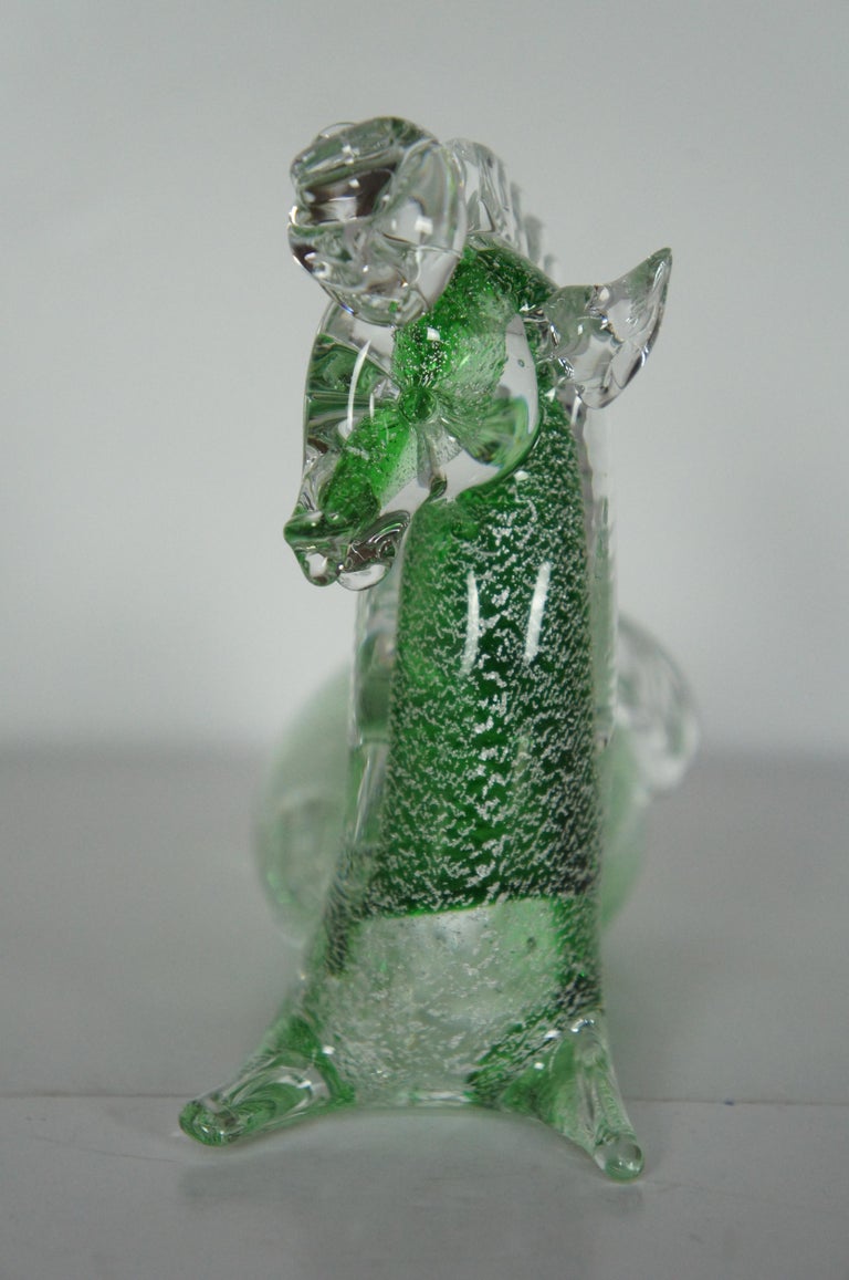 Murano Italian Art Glass Green Kneeling Laying Horse Figurine Sculpture ...