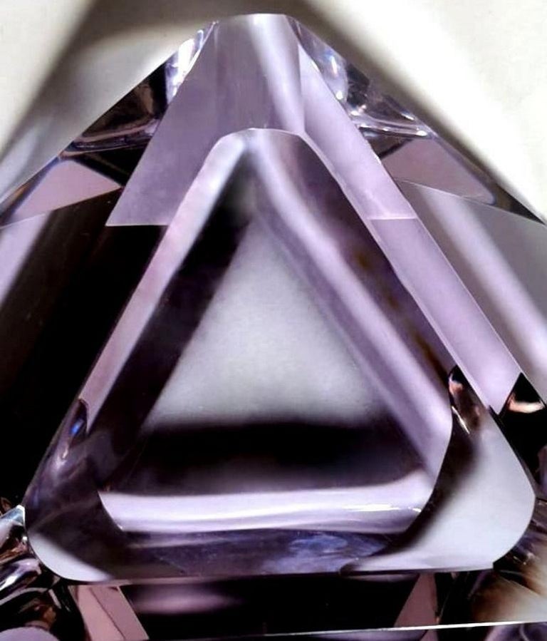 Murano Italian Glass Ashtray " Sommerso" Violet Color For Sale at 1stDibs