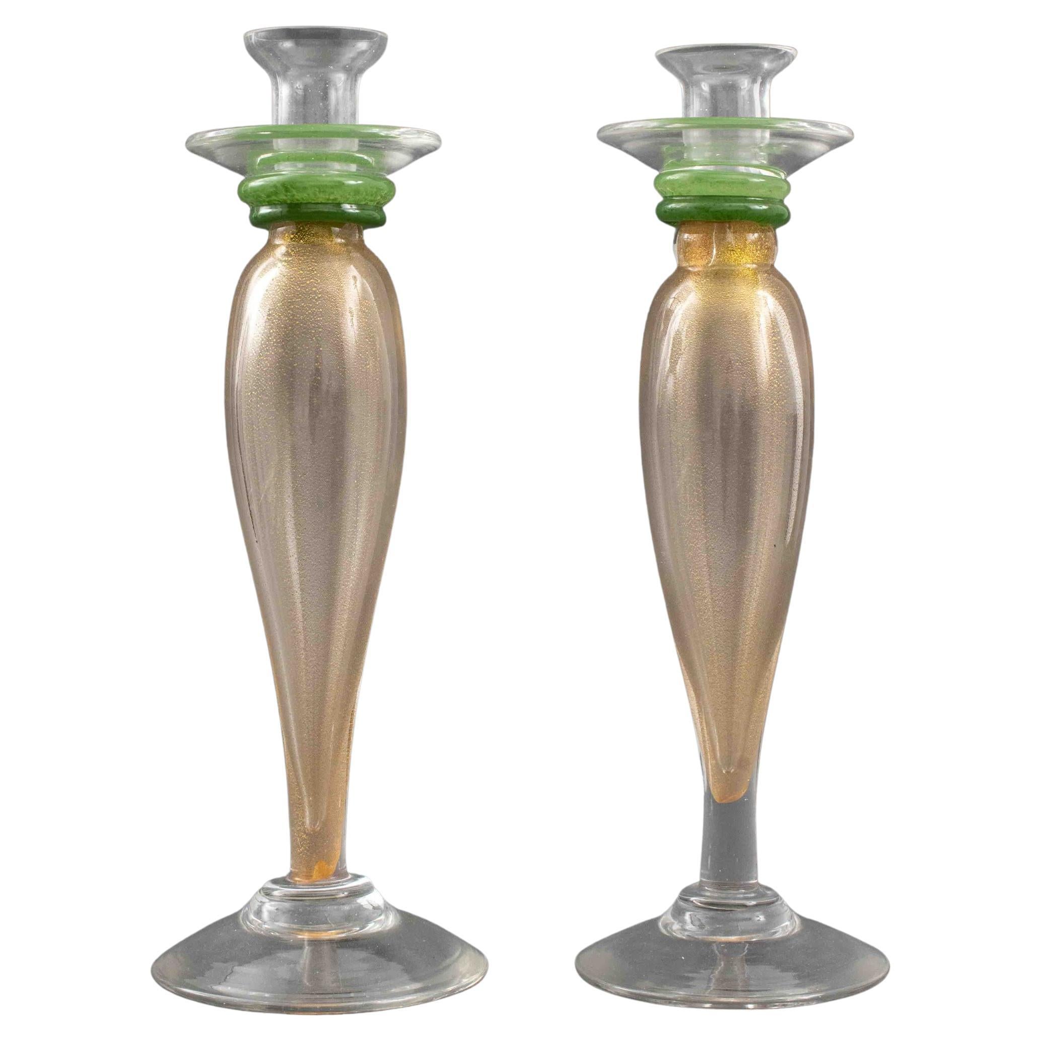 Set of Three Murano Glass Candlesticks by Giuliano Tosi for Oggetti ...