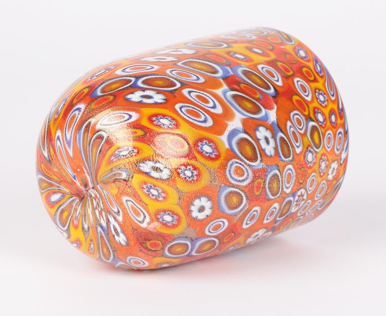 Murano Italian Millefiori Beaker Shaped Vase For Sale at 1stDibs
