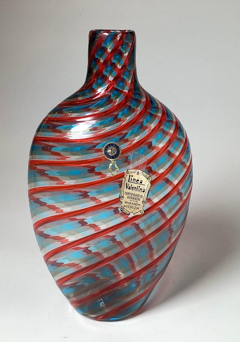 Murano Italy Swirl Vase Linea Valentina For Sale at 1stDibs