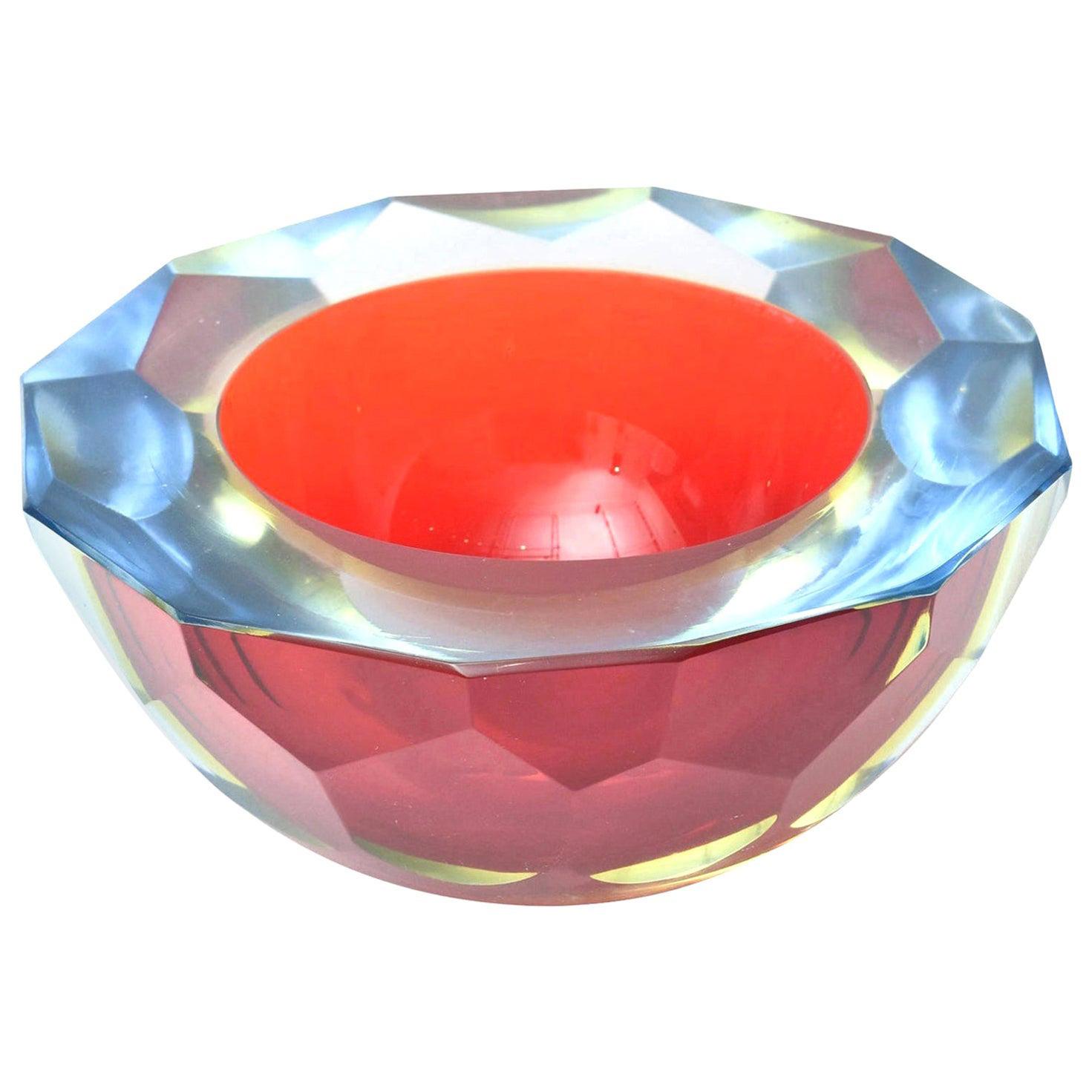 Italian Murano Mandruzzato Sommerso Glass Vase For Sale at 1stDibs