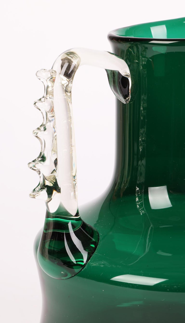 Murano Mid-Century Green Glass Lemonade Set with Jug and Five Glasses ...