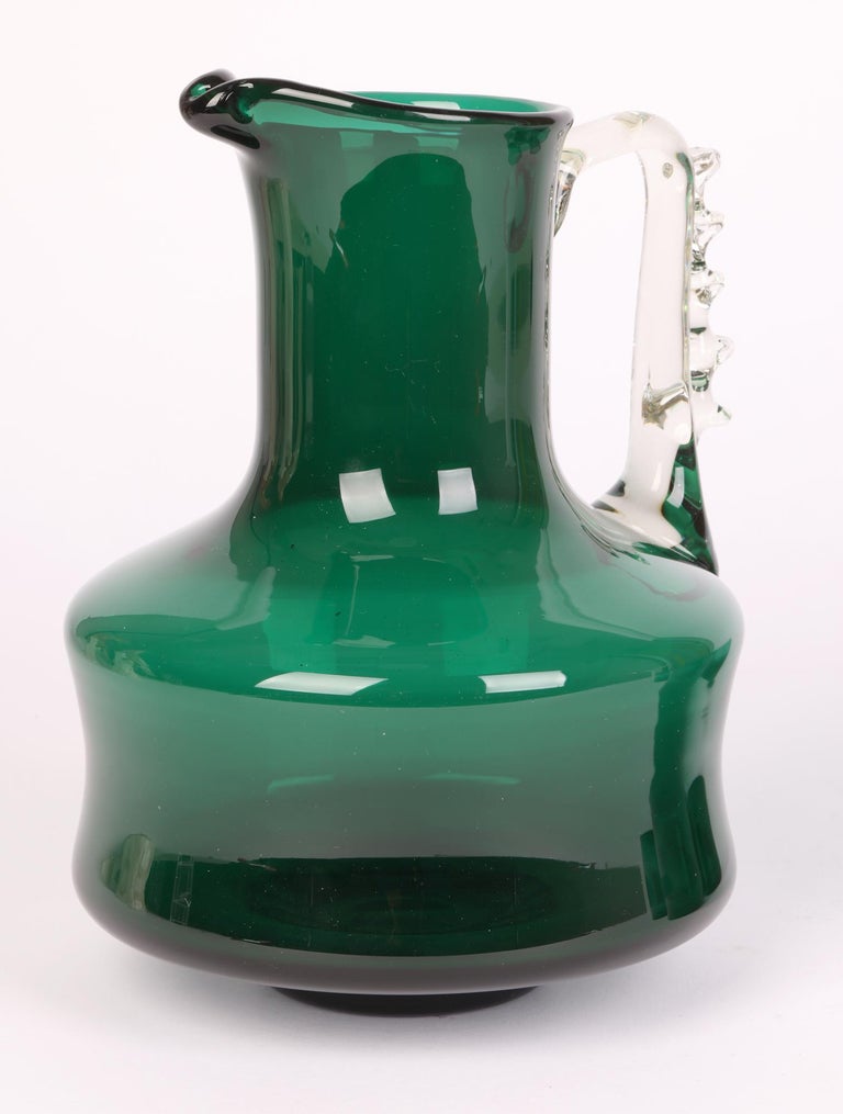 Murano Mid-Century Green Glass Lemonade Set with Jug and Five Glasses ...