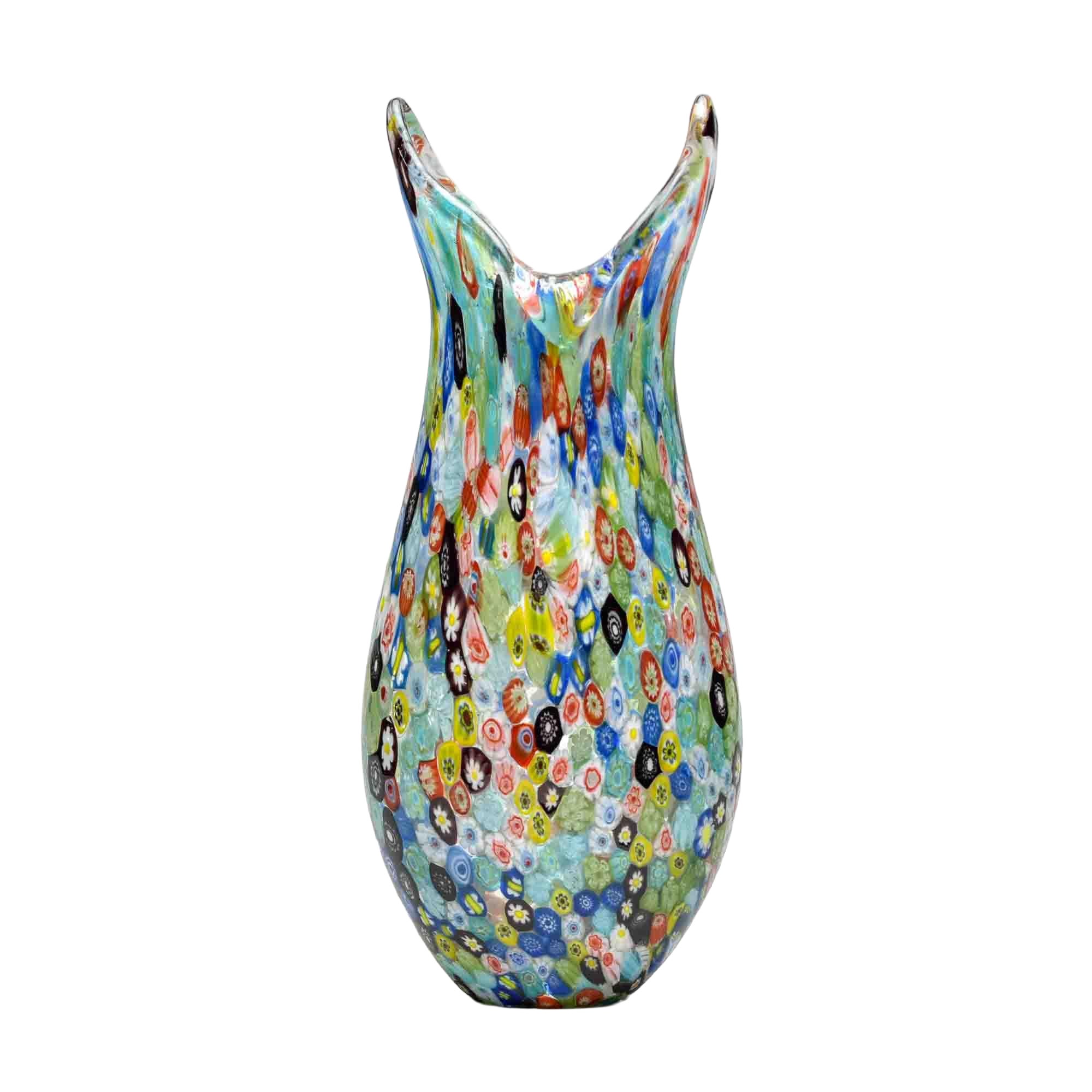 Vintage 20thC Italian Hand Blown Millefiori Glass Vase, Made In Murano ...