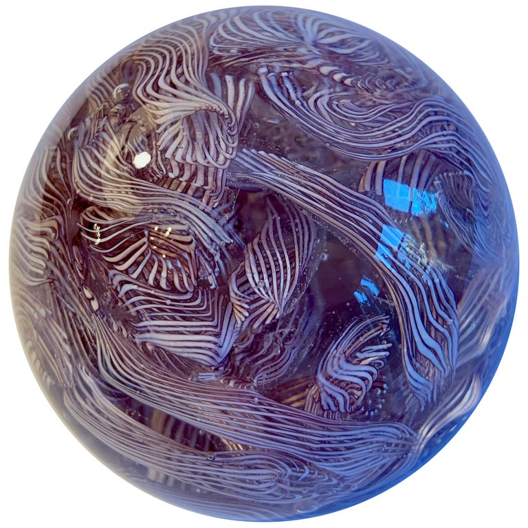 Murano Paperweight with Ribbon Detailing at 1stDibs