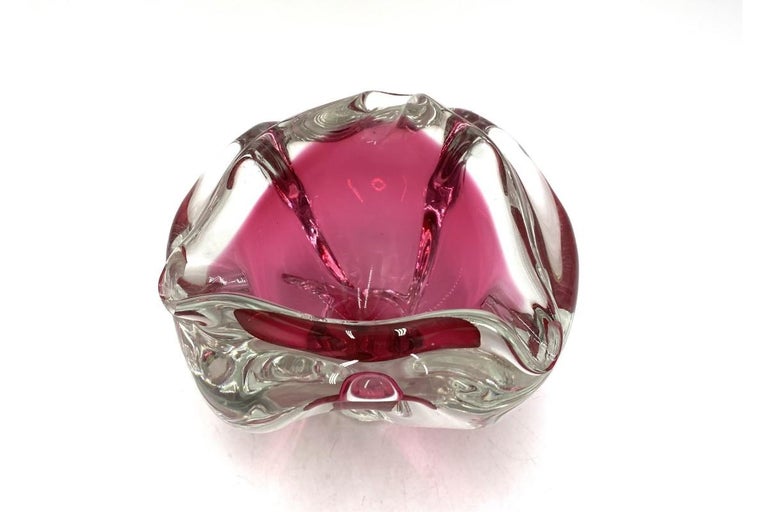 Murano Pink Glass Ashtray, Italy, 1970s For Sale at 1stDibs