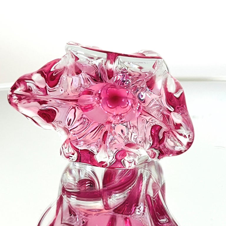 Murano Pink Violet Bud Vase with Tulip Shape, circa. 1950s For Sale at ...