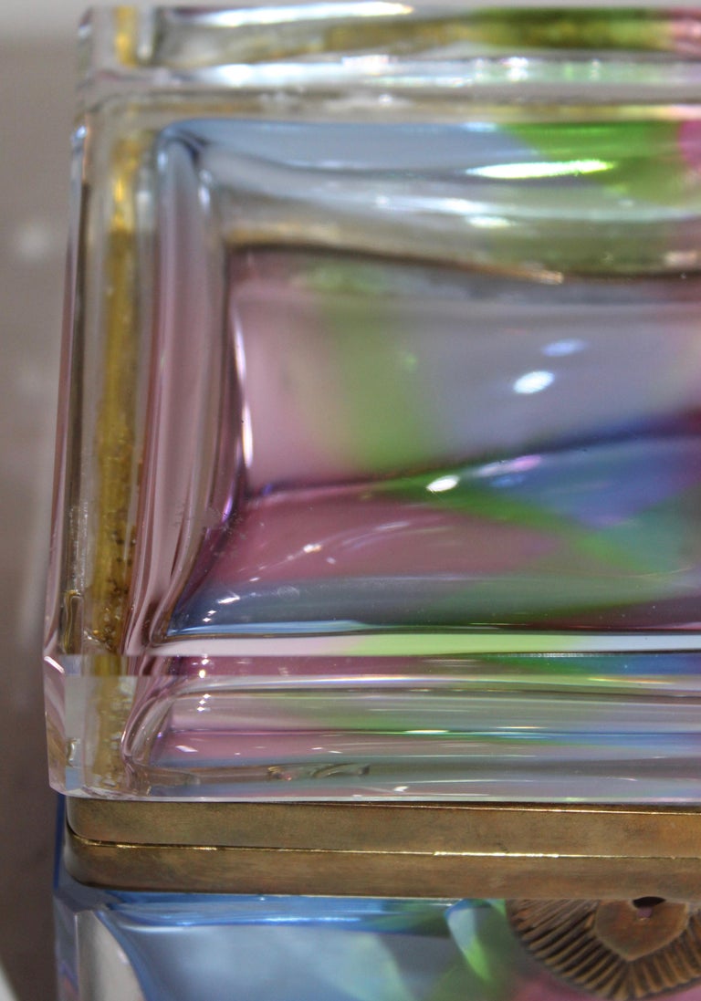 Murano Rectangular Polychrome Glass Box with Gilt Mounts, Italy, circa ...