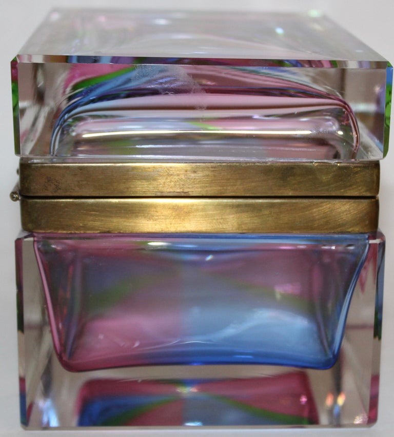 Murano Rectangular Polychrome Glass Box with Gilt Mounts, Italy, circa ...