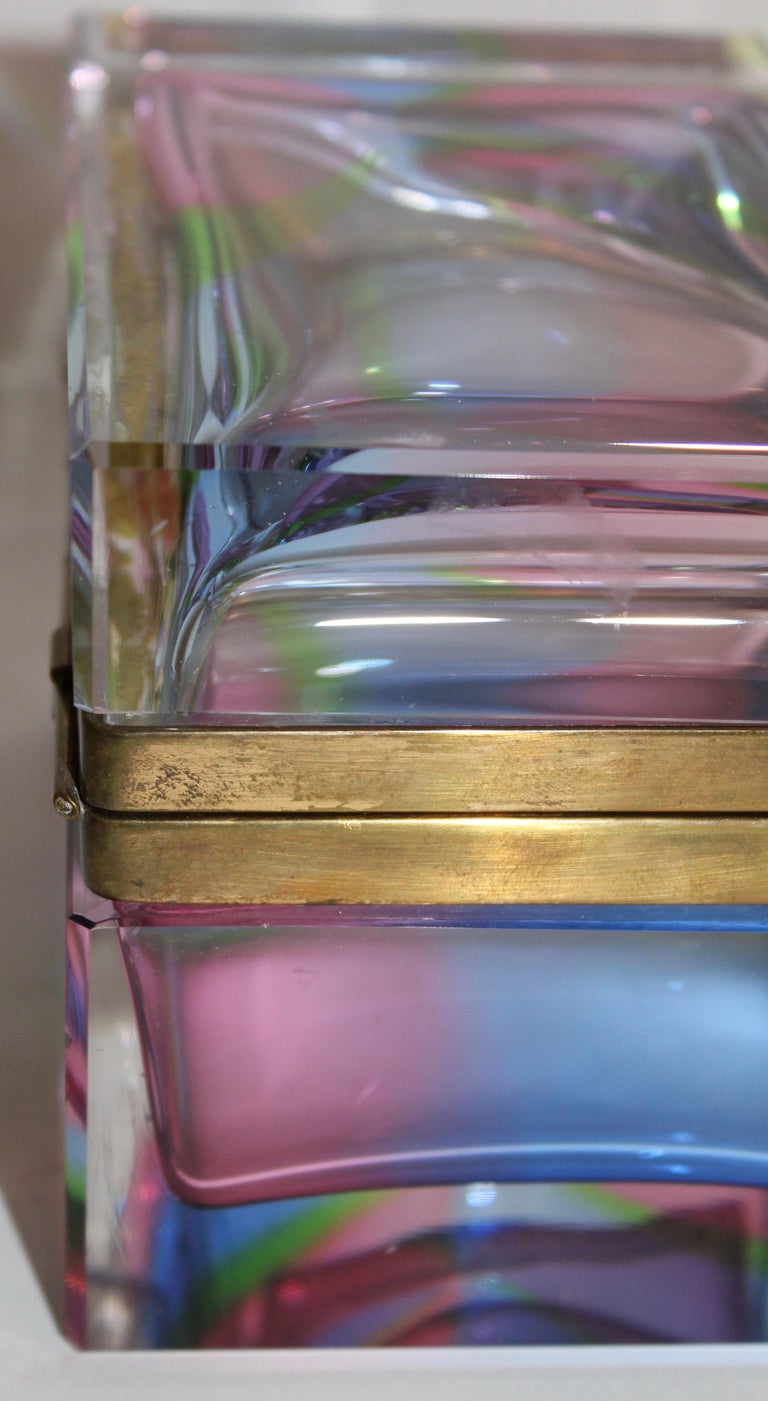 Murano Rectangular Polychrome Glass Box with Gilt Mounts, Italy, circa ...