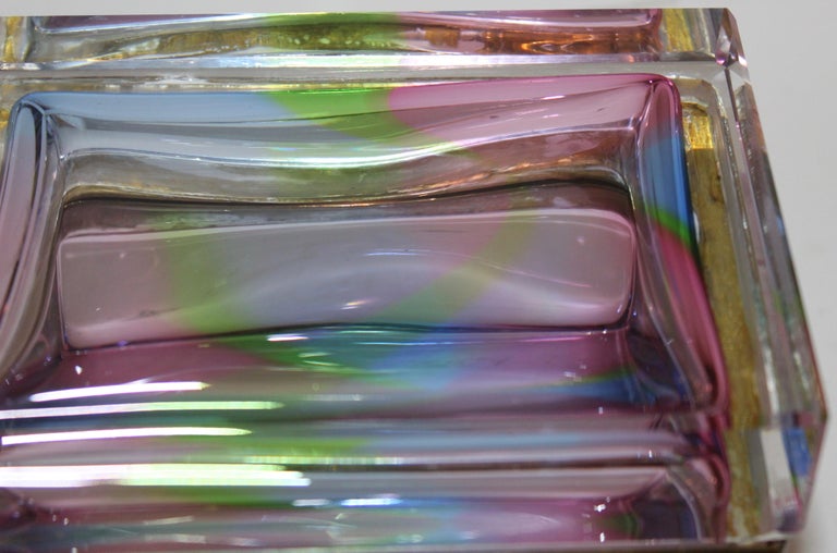 Murano Rectangular Polychrome Glass Box with Gilt Mounts, Italy, circa ...