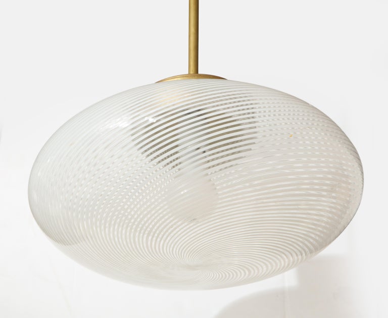 Murano Reticello Glass Chandelier by Venini For Sale at 1stDibs