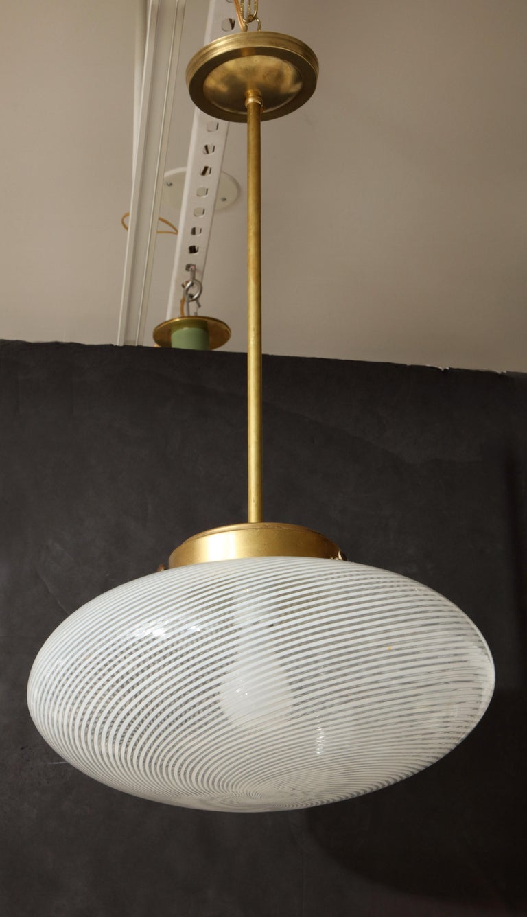 Murano Reticello Glass Chandelier by Venini For Sale at 1stDibs