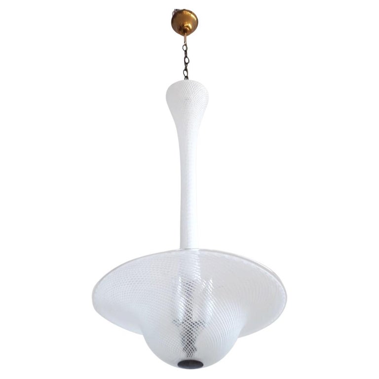 Murano Reticello Pendant by Carlo Scarpa for Venini For Sale at 1stDibs