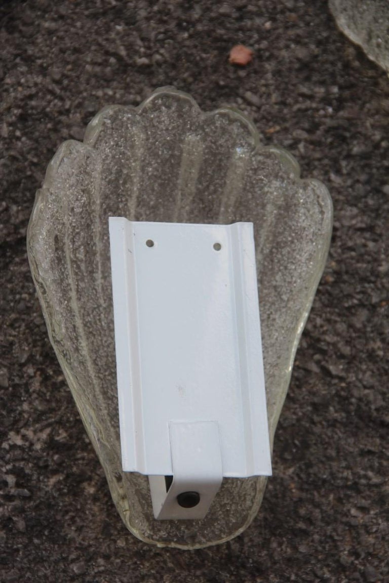 Murano Sconce Shell Murano Art Glass Transparent Dew 1970 Italian ...