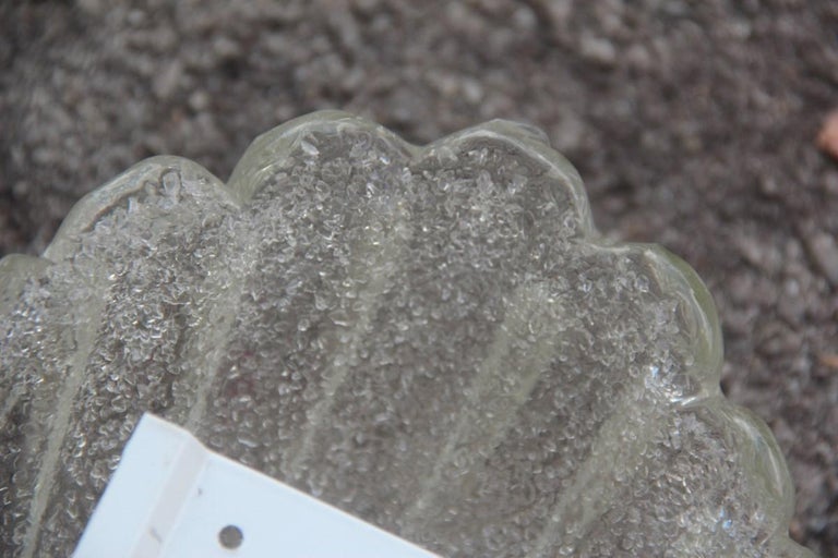 Murano Sconce Shell Murano Art Glass Transparent Dew 1970 Italian ...