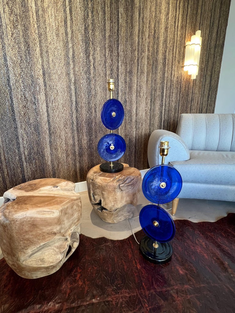 Murano Set of Royal Blue Glass Table Lamps For Sale at 1stDibs | royal ...
