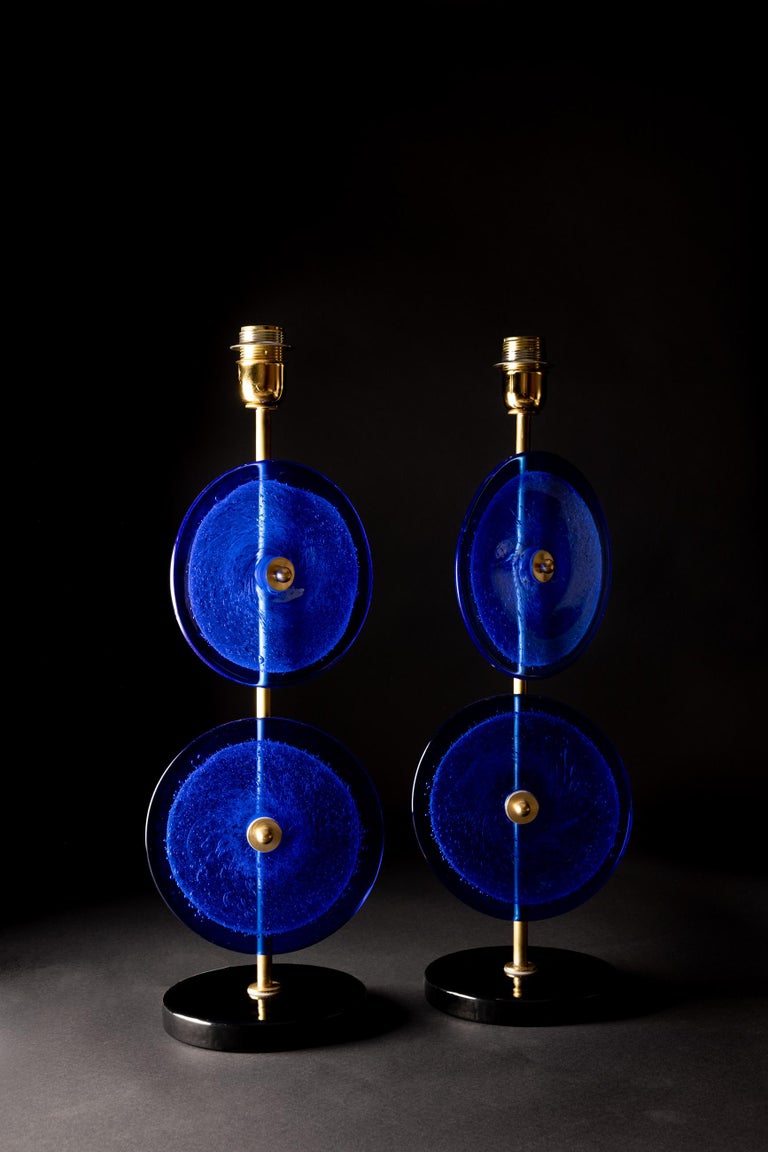 Murano Set of Royal Blue Glass Table Lamps For Sale at 1stDibs | royal ...