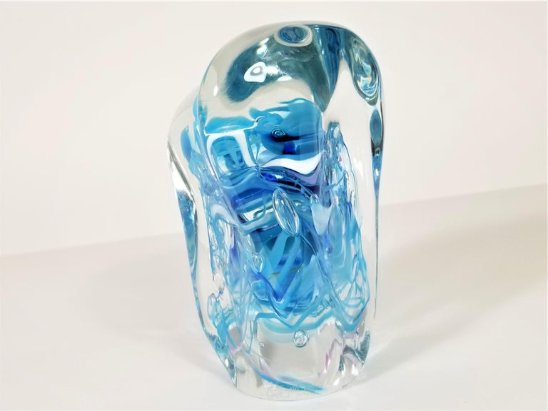 Murano Signed Art Glass Sculpture For Sale at 1stDibs