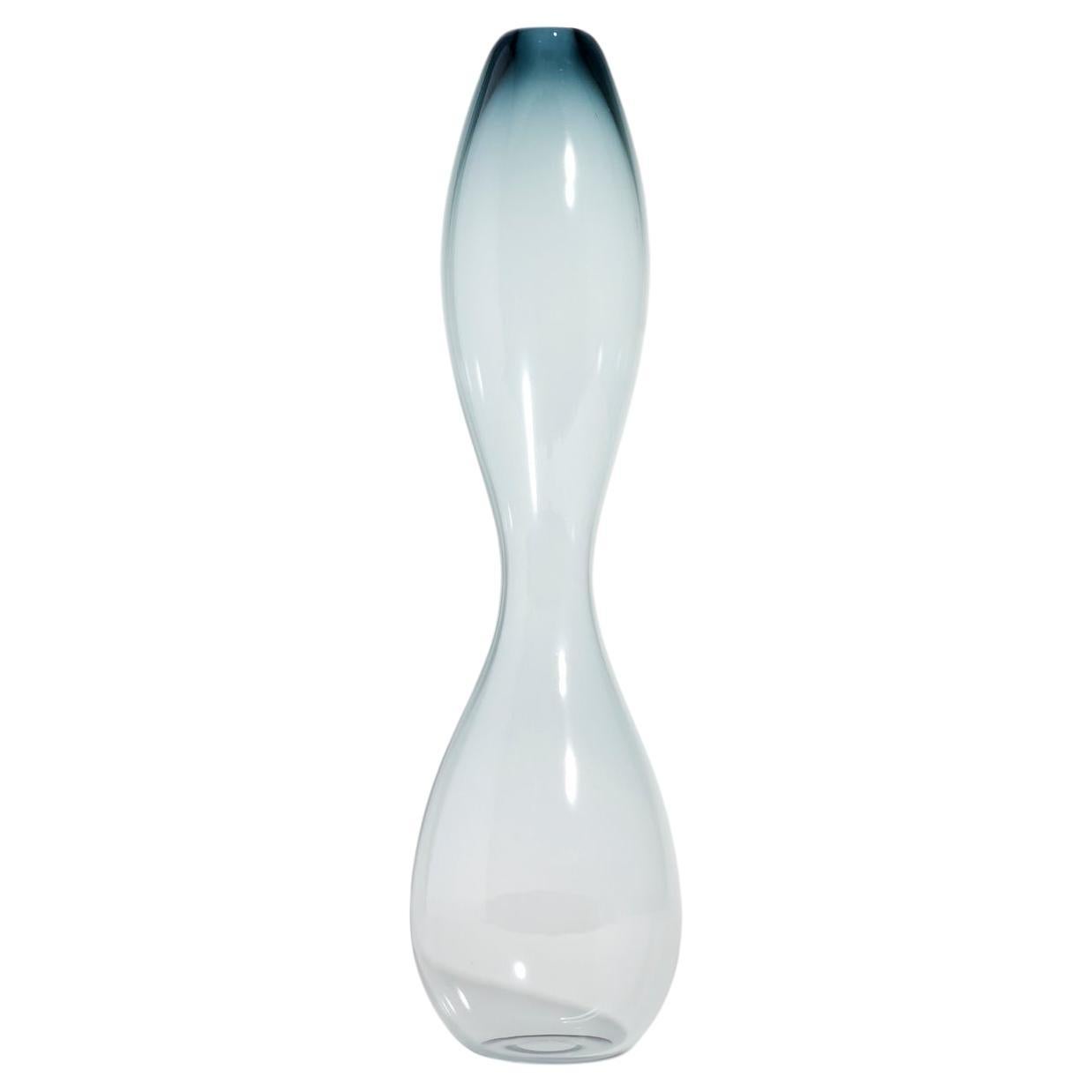 Murano Smoky Blue Gray Hourglass Vase For Sale at 1stDibs