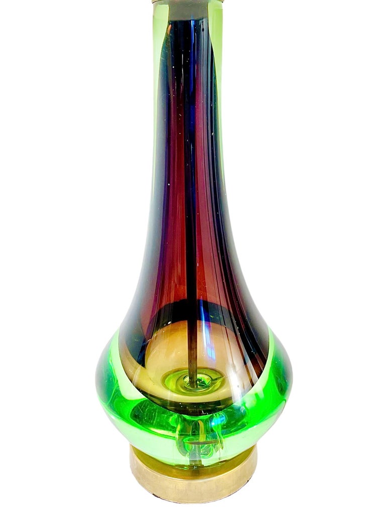 Murano Sommerso Glass 1970s Lamp at 1stDibs