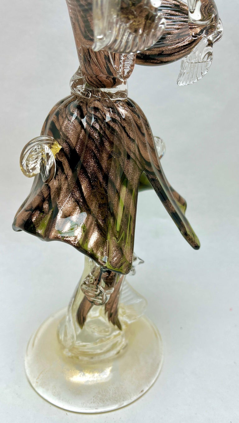 Murano Sommerso Gold Flecks Italian Art Glass Harlequin Figurine For ...