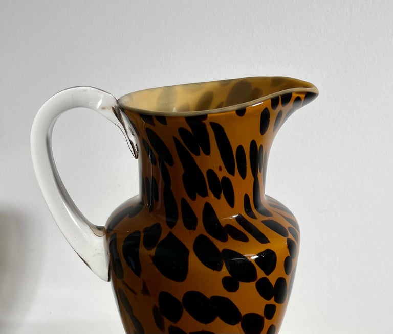 Murano Style Art Glass Leopard Pitcher, 1990s at 1stDibs